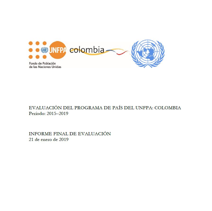 Evaluacion del programa de pais del UNFPA Colombia (2015–2019) | UNFPA ...