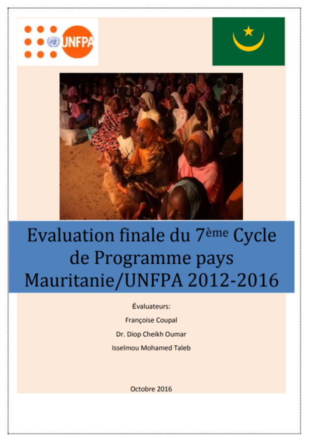 Evaluation finale du 7ème cycle de programme pays Mauritanie/UNFPA 2012 ...