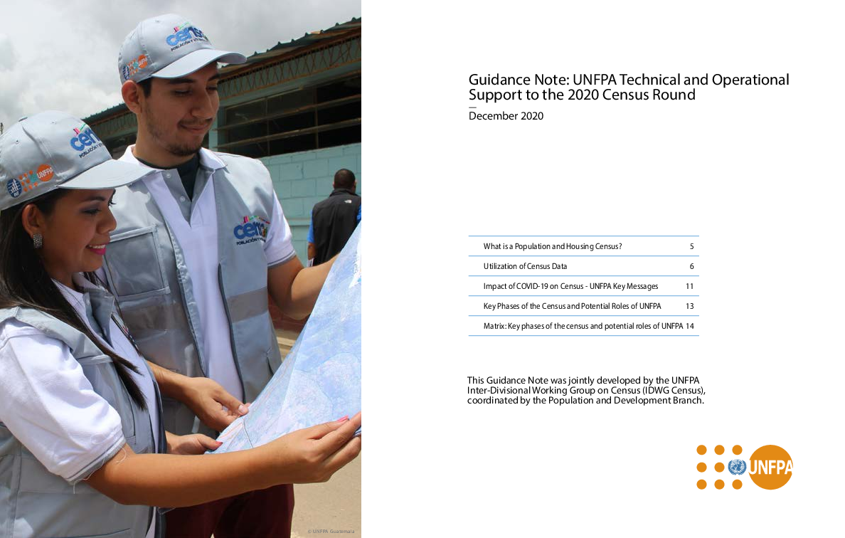Guidance Note: UNFPA Technical and Operational Support to the 2020 ...