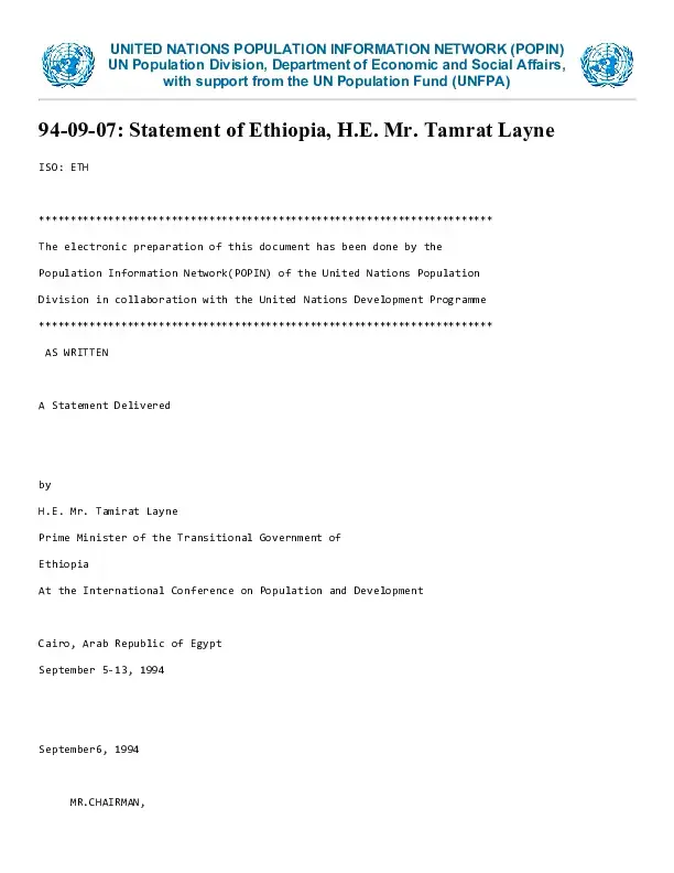 Statement of Ethiopia | UNFPA Administrative Agent