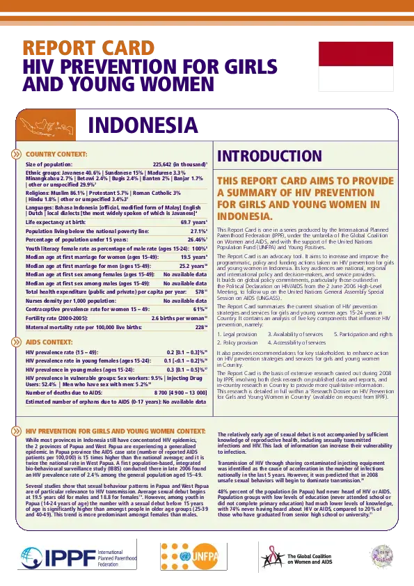 HIV PREVENTION FOR GIRLS AND YOUNG WOMEN | UNFPA Administrative Agent