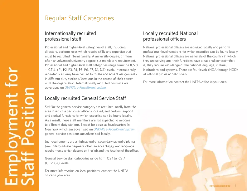 Employment for staff positions | UNFPA Administrative Agent
