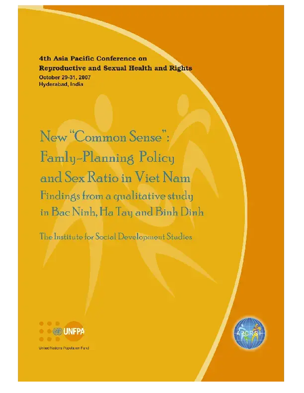 New “Common Sense”: Family-Planning Policy and Sex Ratio in Viet Nam ...
