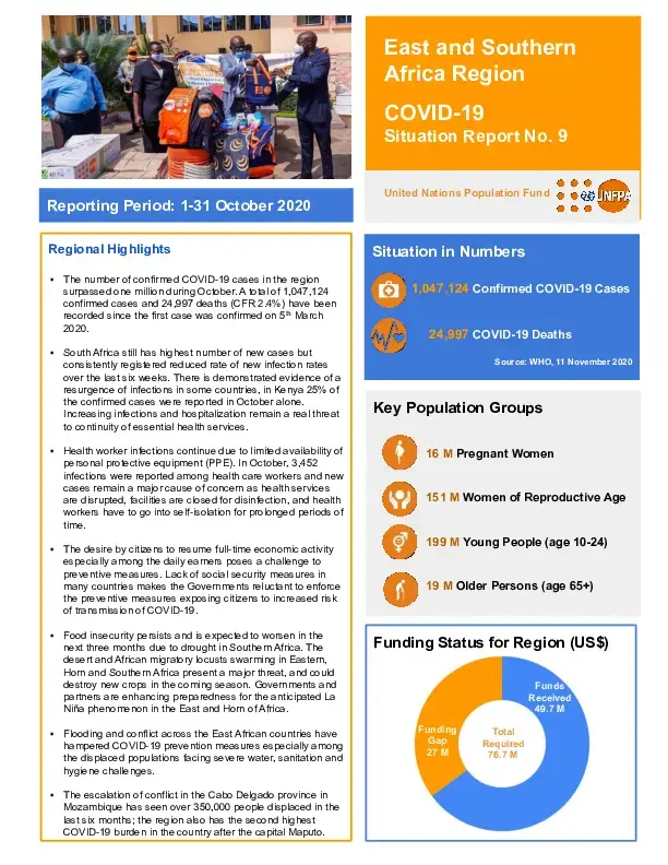 COVID-19 Situation Report No. 9 for UNFPA East and Southern Africa ...